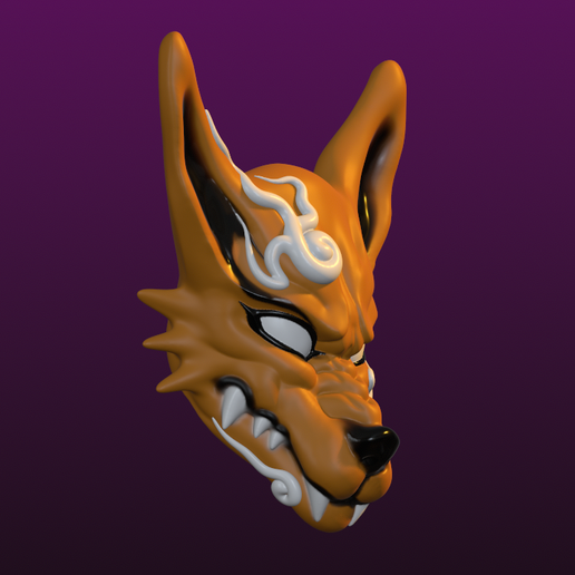 🇯🇵 kurama mask・ OBJ File for 3D printing・Cults