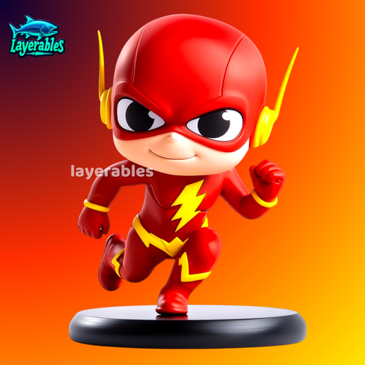 🦸 The Flash STL – Chibi DC Superhero 3D Print – Running Pose Figure ...