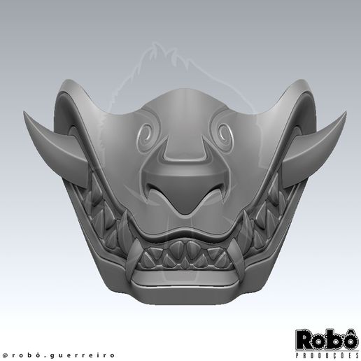 📁 Kiriko ONI Mask: Overwatch Japanese Oni Menpo Cosplay STL (3D Print ...