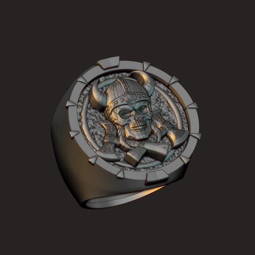 STL file Viking skull Design Ring STL 3D print model 💀 (OBJ)・3D ...