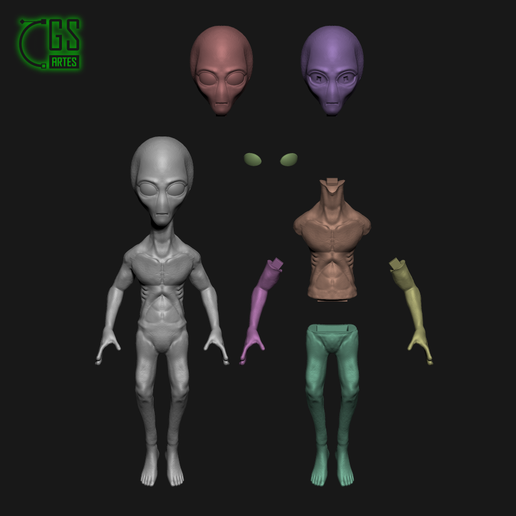 👽 REALISTC ALIEN - 3D・ STL File for 3D printing and CNC machining ...