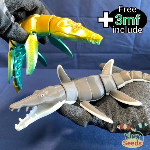 🦖 Flexi Liopleurodon (Print-in-place)・Free STL File for 3D printing・Cults