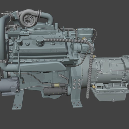 🚗 Detroit Turbo Diesel Engine・ STL File for 3D printing・Cults