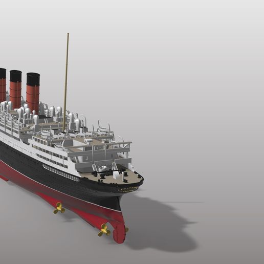 🌊 RMS AQUITANIA Cunard ocean liner model kit・ STL File for 3D printing ...