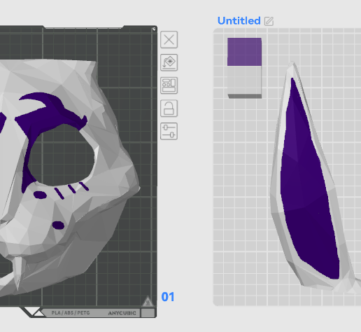 🎭 Violet mask (Neon White) 3d print stl 3mf・ 3D File for 3D printing・Cults