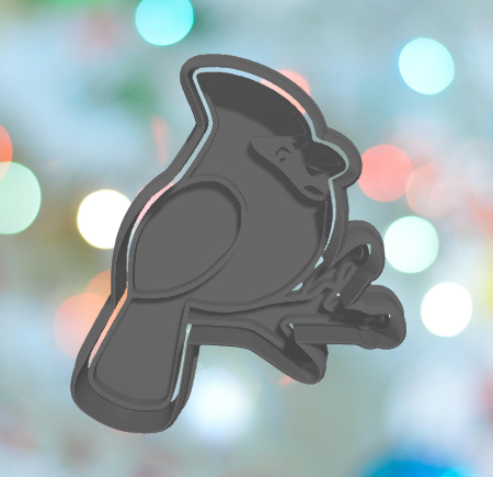 🎄 Woodland Christmas Cardinal Cookie Cutter・ STL File for 3D printing・Cults