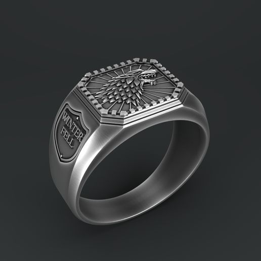 🏠 Game of Thrones House Stark Ring・Free STL File for ・Cults