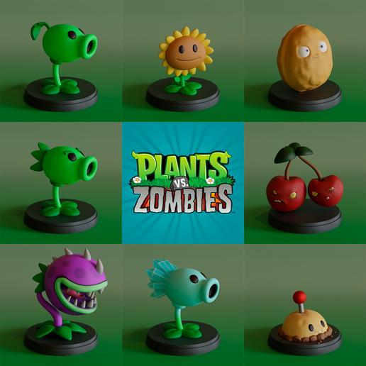 🌻 Classic Pack - Plants vs Zombies・ STL File for 3D printing・Cults