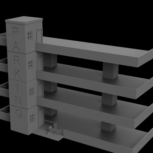 🏗️ HO Scale background building - parking garage・ 3D File for 3D ...