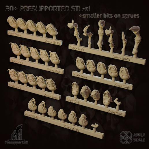 👽 Alien xeno dragons skulls and bones basing bits (creatures, monsters ...