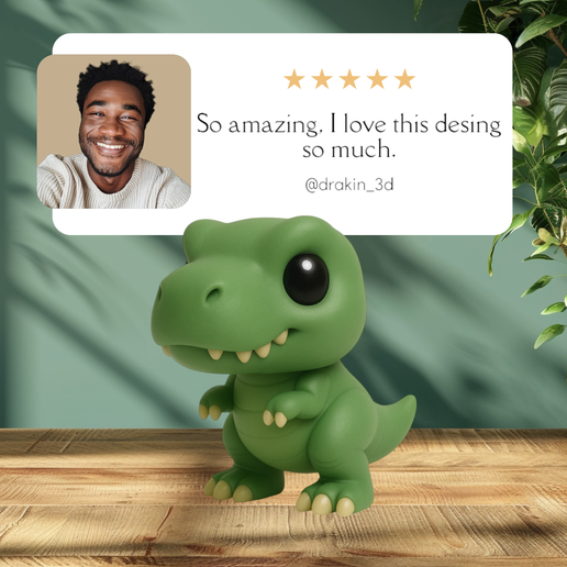 🦖 T-rex Chibi・Archivo STL para Impresión 3D・Cults