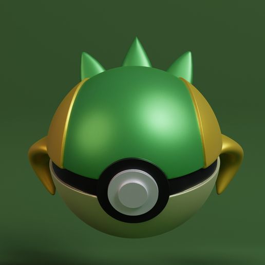 🐉 Pokemon Snivy Pokeball・ STL File for 3D printing・Cults