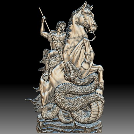 🪙 Saint George coin bas-relief cnc stl・ 3D File for 3D printing and CNC ...