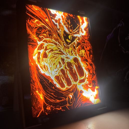 👊 SAITAMA - ONE PUNCH MAN | NEON FRAME・ STL File for 3D printing・Cults