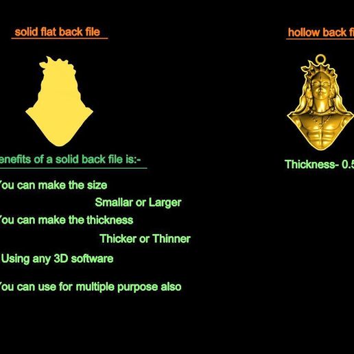 🔑 Adiyogi pendant CAD file-1・ STL File for 3D printing・Cults