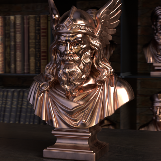 👤 Odin Bust Sculpture 3D Printable STL File・ 3D File for 3D printing・Cults