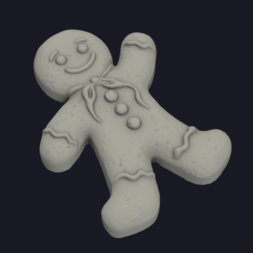 👨 Happy Gingerbread Man – No Supports・ STL File for 3D printing・Cults