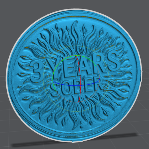 🪙 3 years sober coin token wall art・ STL File for 3D printing・Cults
