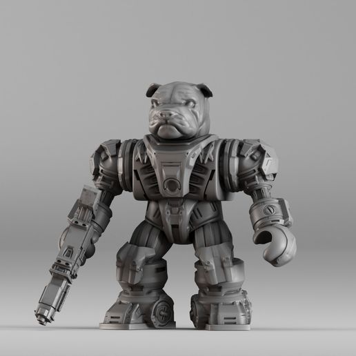 3D file 001586 Bulldog Mech Warrior 🦸 ・3D print model to download・Cults