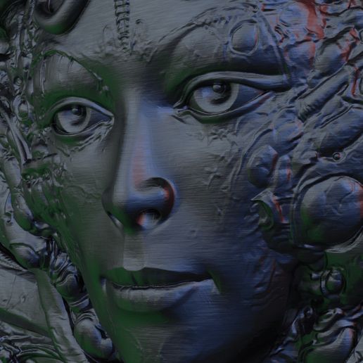 🖼️ Hans Rudolf Giger Painting 1974 "Li" 3D version・ STL File for ・Cults