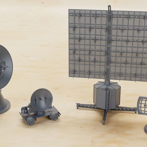 🔩 BOLT ACTION - 4 Radars of WW2 (scale 1:56)・ 3D File for 3D printing・Cults