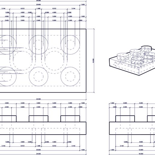 🧱 LEGO Plate - 2X3・Free STL File for 3D printing・Cults