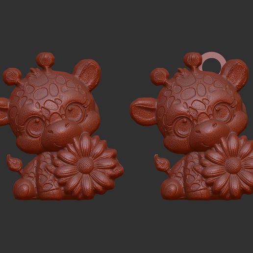 🦒 cartoon cute giraffe keychain・ STL File for 3D printing and CNC ...