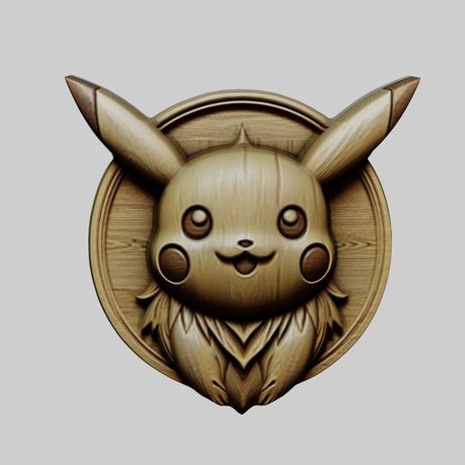 🖨️ Pikachu Cartoon Medallion for CNC Router Laser & 3D Printer・ 3D File ...