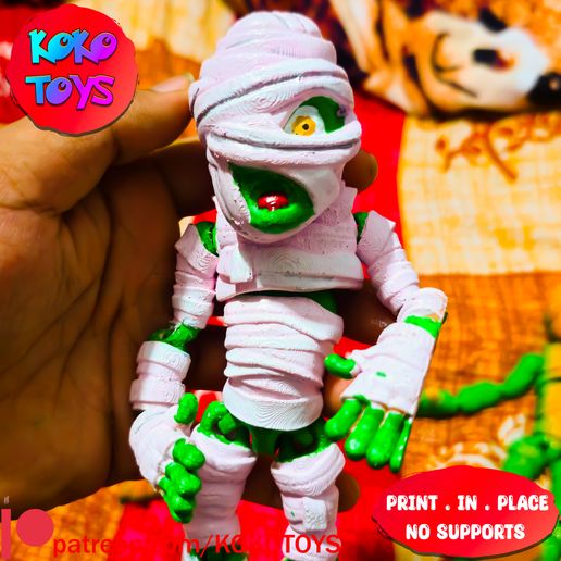👻 CUTE FLEXY ARTICULATED MUMMY PRINT-IN-PLACE (FREE)・Free STL File for ・Cults