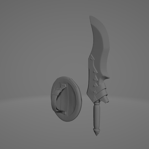 STL file MONSTER HUNTER WORLD KJARR SWORD AND SHIELD 👹 (OBJ)・Model to ...
