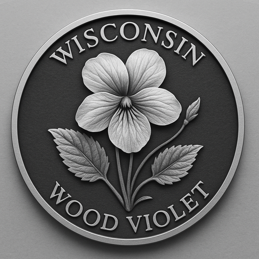 💐 Wisconsin state flower wood violet coin token wall art・ STL File for ...