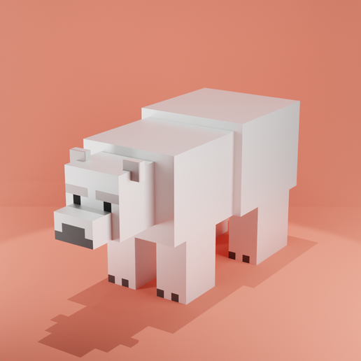 🐻 Minecraft polar bear・ STL File for 3D printing・Cults