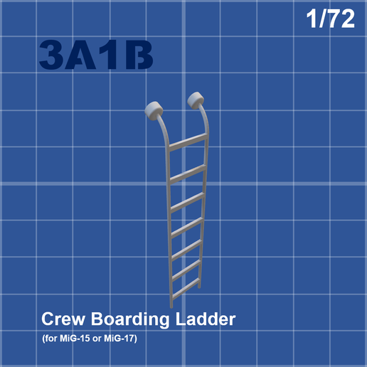🪜 Crew Boarding Ladder (for MiG-15 or MiG-17) 1/72・ STL File for 3D ...