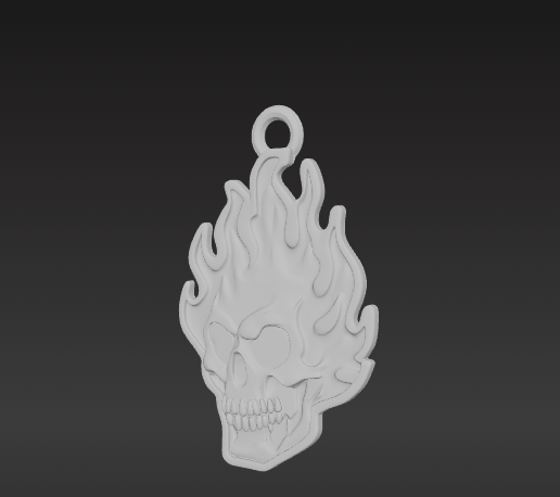 🔥 Flame Skull Keychain・Free STL File for 3D printing・Cults