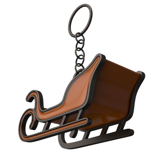 🎅 Santa Sleigh 3D Print Keychain Collection. Print-in-place with 3MF ...