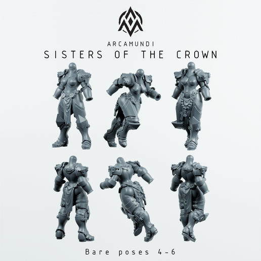 👑 Sisters of the Crown (nuns build kit)・ 3D File for 3D printing・Cults