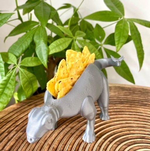 🦖 Nachosaurus Snack Dish - Stegosaurus Dinosaur・ STL File for ・Cults