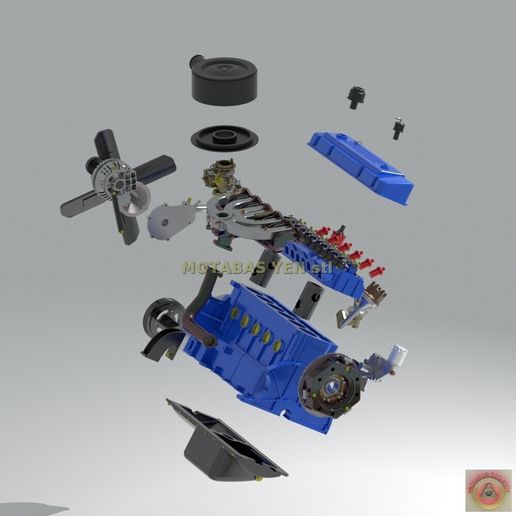 🌆 CHRYSLER SLANT SIX - ENGINE・ STL File for 3D printing・Cults