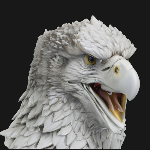 🦅 Fierce White Hawk Bust – Hyper-Realistic Eagle Sculpture with Display ...