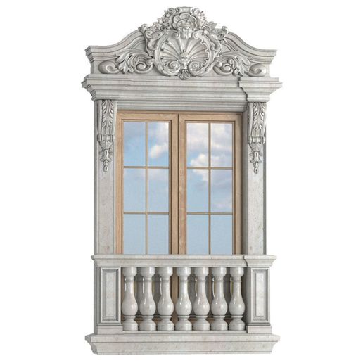 🪟 Window with frame and balcony .Classic frame window・ STL File for 3D ...