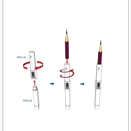 ️ Pencil Extender・ STL File for ・Cults