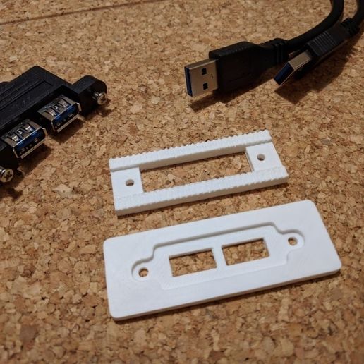 💾 Dual USB Plate / Panel Mount・Free STL File for ・Cults