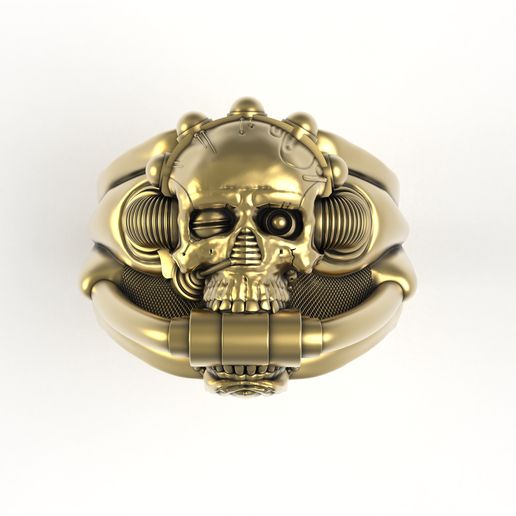 💍 DARK MILLENNIUM CYBERPUNK STYLE RING・ STL File for 3D printing・Cults