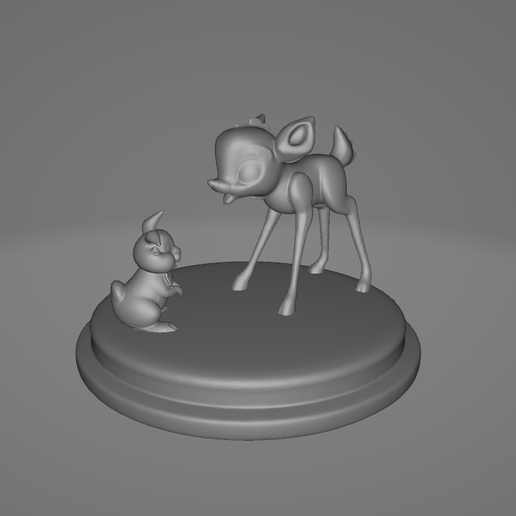 STL file BAMBI AND THUMPER 🎬 ・3D printer model to download・Cults