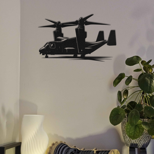🪖 V-22 OSPREY MILITARY HELICOPTER #2 | 2D WALL ART・ STL File for 3D ...