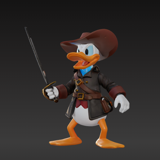 STL file Donald Musketeer - 3D Printable Model | Heroic Cartoon Figure ...