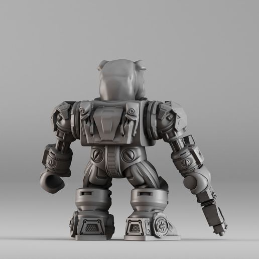 3D file 001586 Bulldog Mech Warrior 🦸 ・3D print model to download・Cults