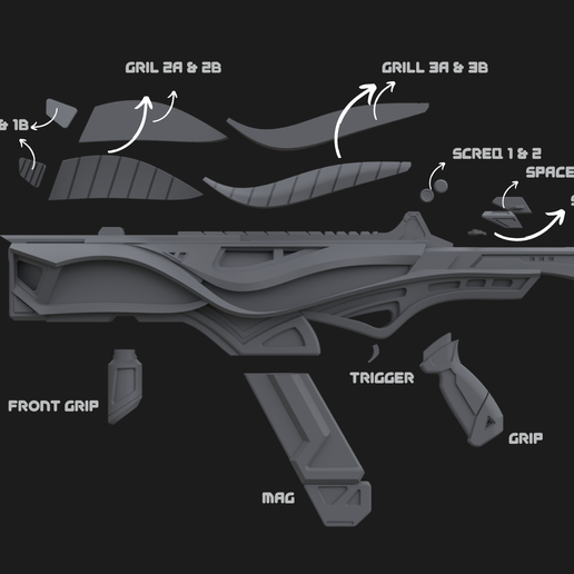 👾 R99 SMG, Apex Legends SMG R99, SMG・ 3D File for 3D printing・Cults