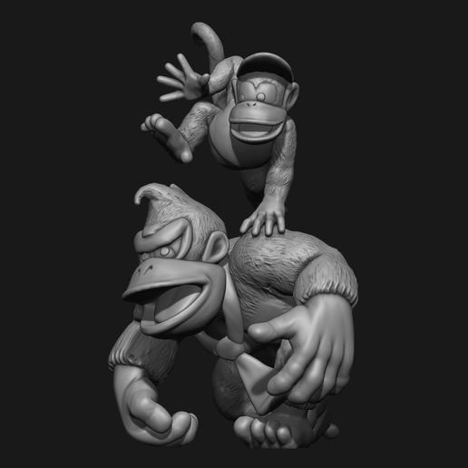 🎨 Donkey Kong (DK) and Diddy kong - homekongs - fan art・ STL File for ...