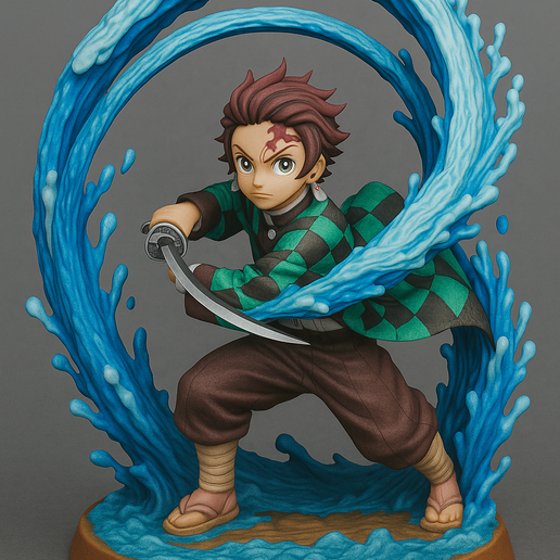 🚰 Tanjiro Water Breathing Diorama – Demon Slayer 3D Print・ STL File for ...
